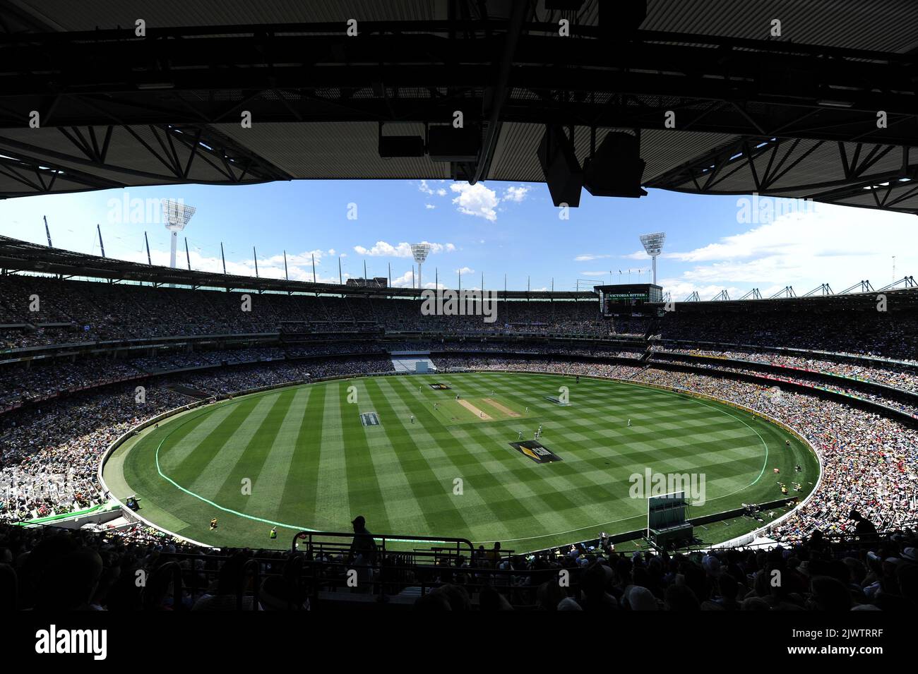 General view of the MCG on the day that the attendance record was ...