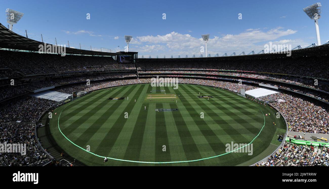 General view of the MCG on the day that the attendance record was ...