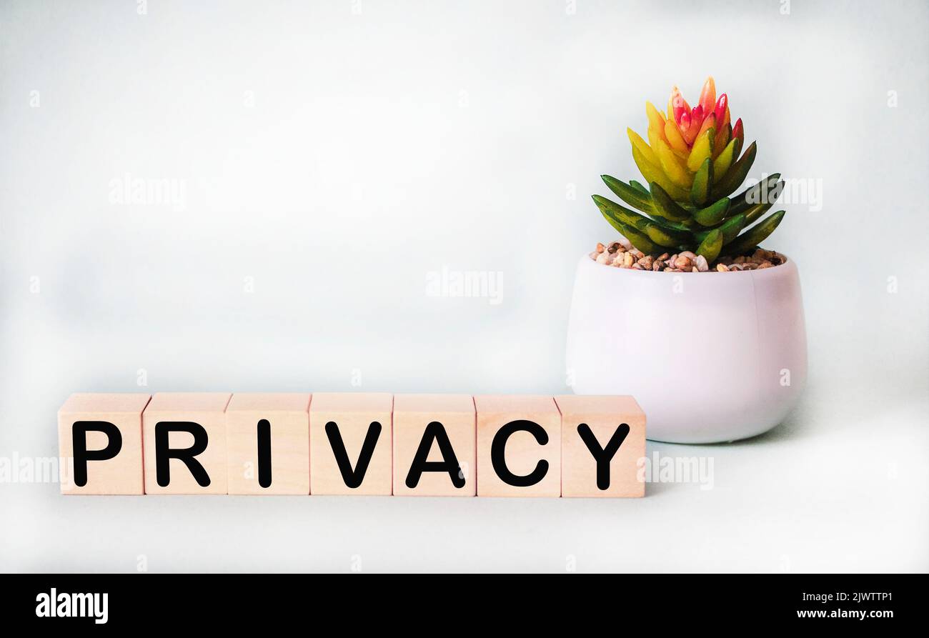 Wooden blocks with the word Confidentiality on a white background with ...