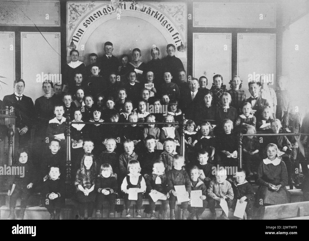 Sunday school in the Bethel Chapel, Hybo teacher from Edvin Skoglund ...