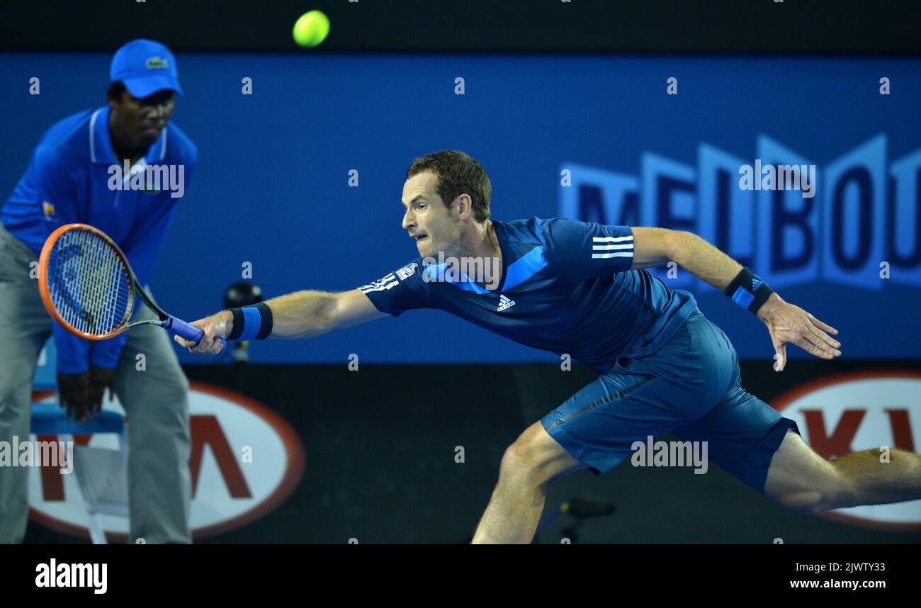 Andy Murray of Great Britain in action during his match against Vincent ...