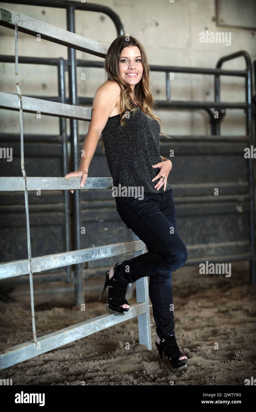 Australian country singer Jasmine Rae poses for a photograph during the ...