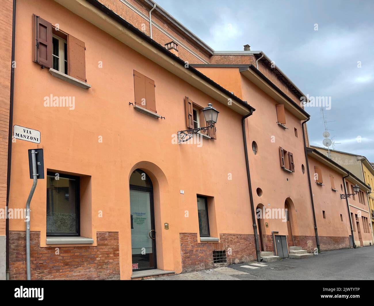 Adjoined buildings in the historical center of Castel San Pietro Terme ...