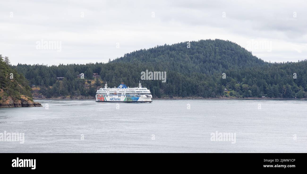 BC Ferries Boat in Pacific Ocean during cloudy summer day Stock Photo ... BC Ferries Boat in Pacific Ocean during cloudy summer day Stock Photo ...