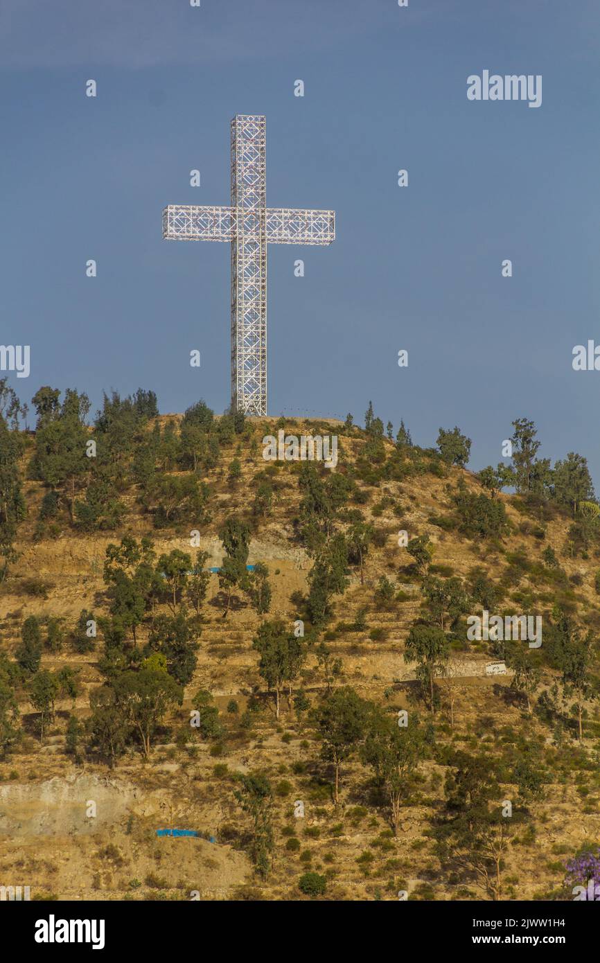 Cross on a hill in Mekele, Ethiopia Stock Photo - Alamy