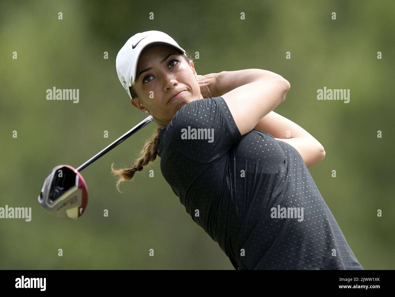 Cheyenne Woods of the USA tees off during a Pro-Am round at the ...