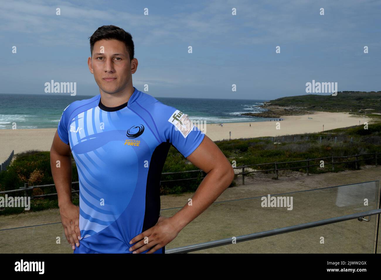 Western Force Super Rugby player Adam Coleman poses for a photograph at ...