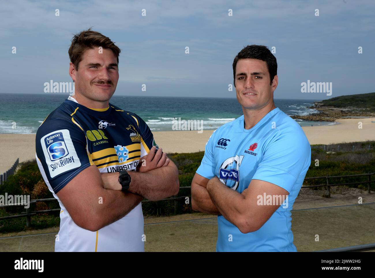 ACT Brumbies player Ben Mowen and NSW Waratahs Super Rugby captain Dave ...