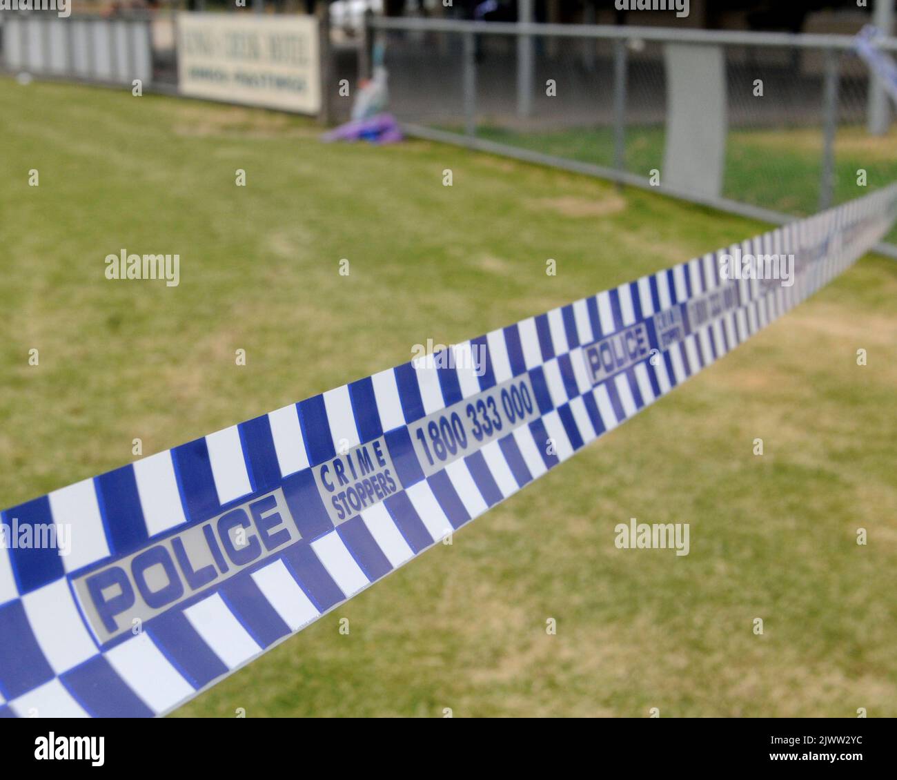 The crime scene at the Tyabb Football & Cricket Club after the death of ...