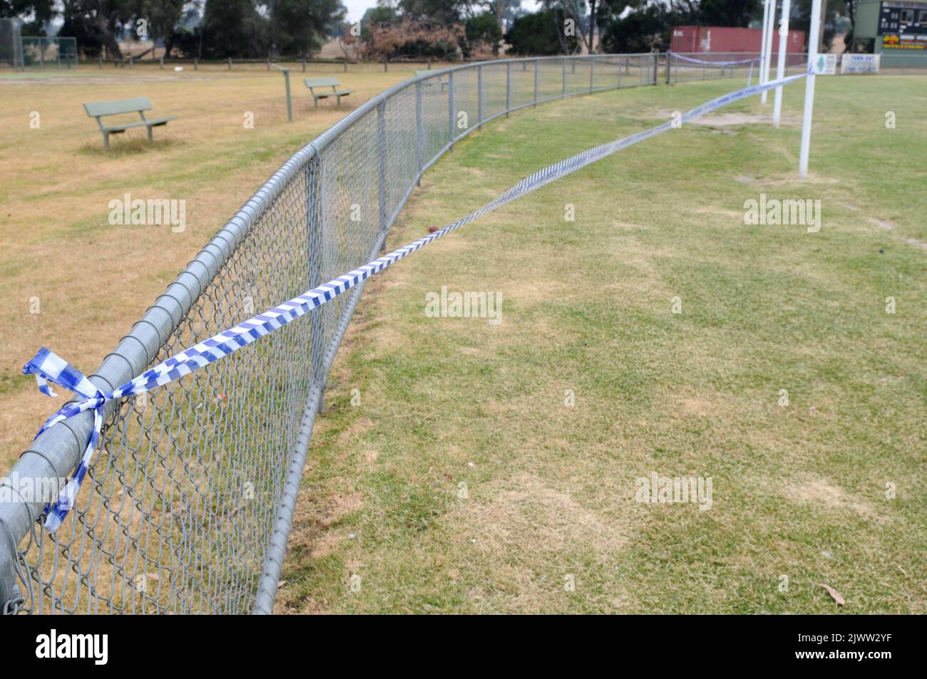 The crime scene at the Tyabb Football & Cricket Club after the death of ...