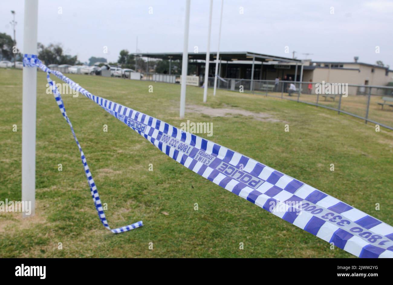 The crime scene at the Tyabb Football & Cricket Club after the death of ...