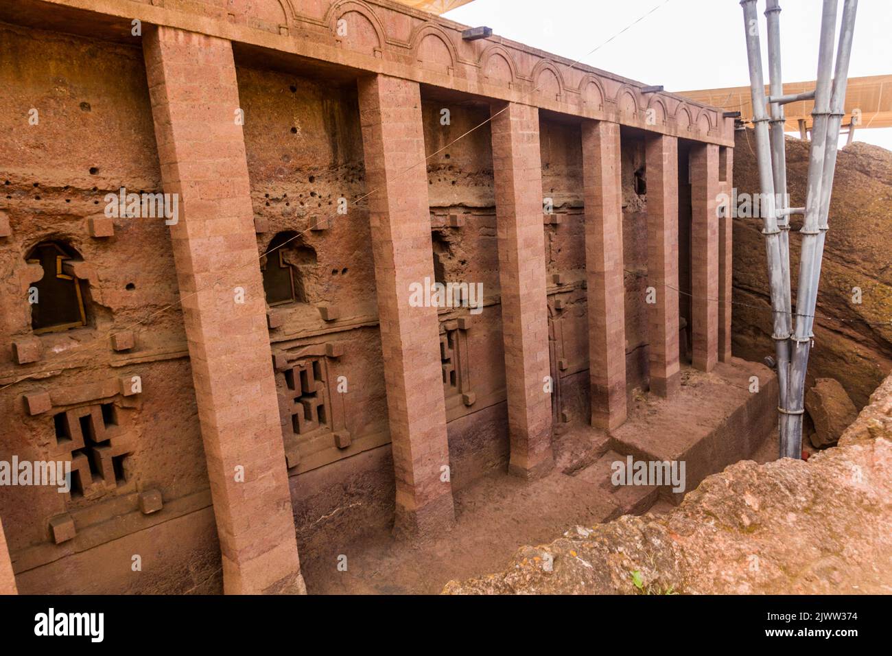 Bet Medhane Alem, rock-cut church in Lalibela, Ethiopia Stock Photo - Alamy