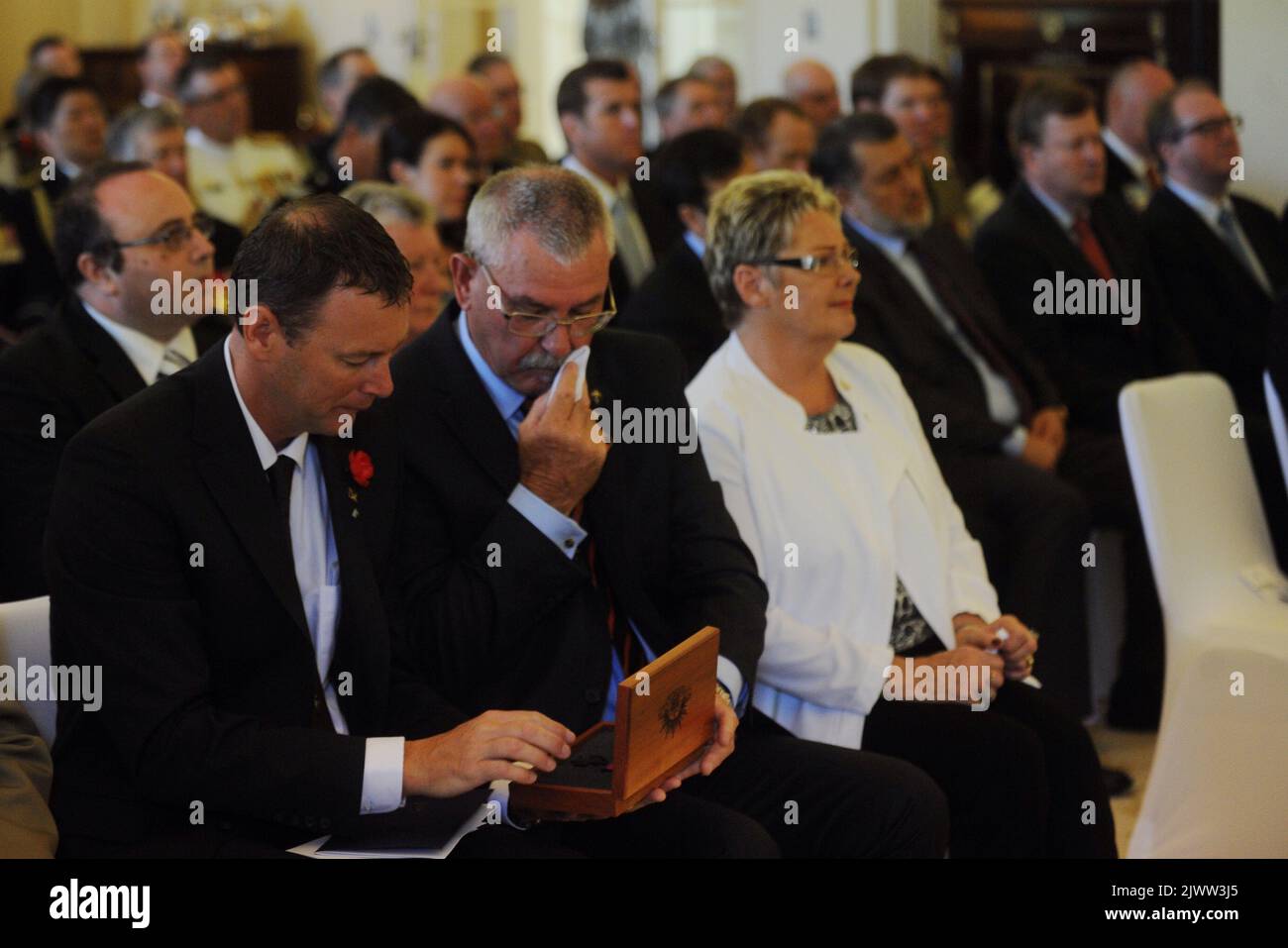 Brendan, Doug and Kaye Baird, the family of the late Corporal Cameron ...