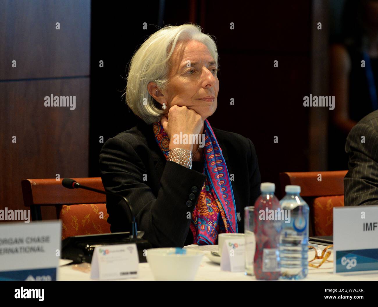 International Monetary Fund Chief Christine Lagarde looks on at the ...
