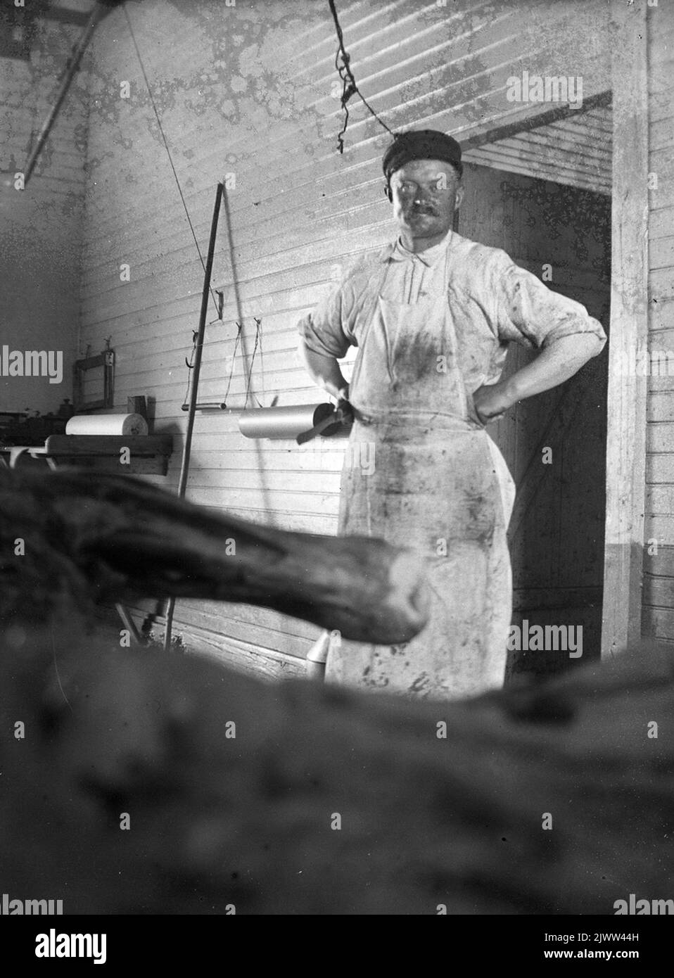 Butcher Frans Edvard Sundwall, Solberga, Torsåker. Slaktare Frans ...
