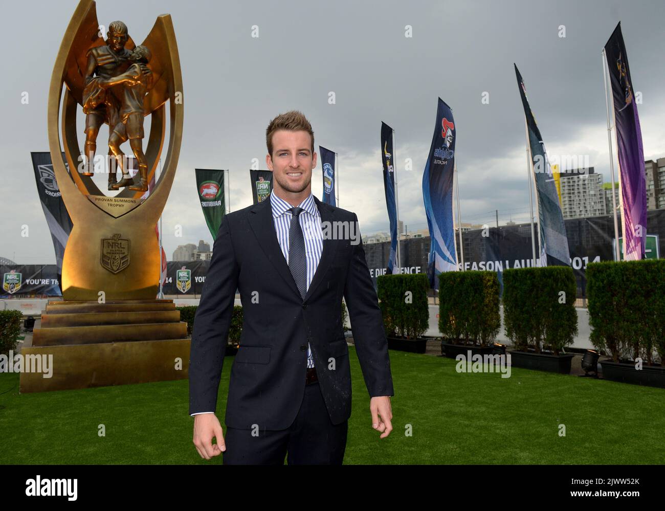 Olympic swimmer James Magnussen poses for a photograph at the 2014 NRL ...
