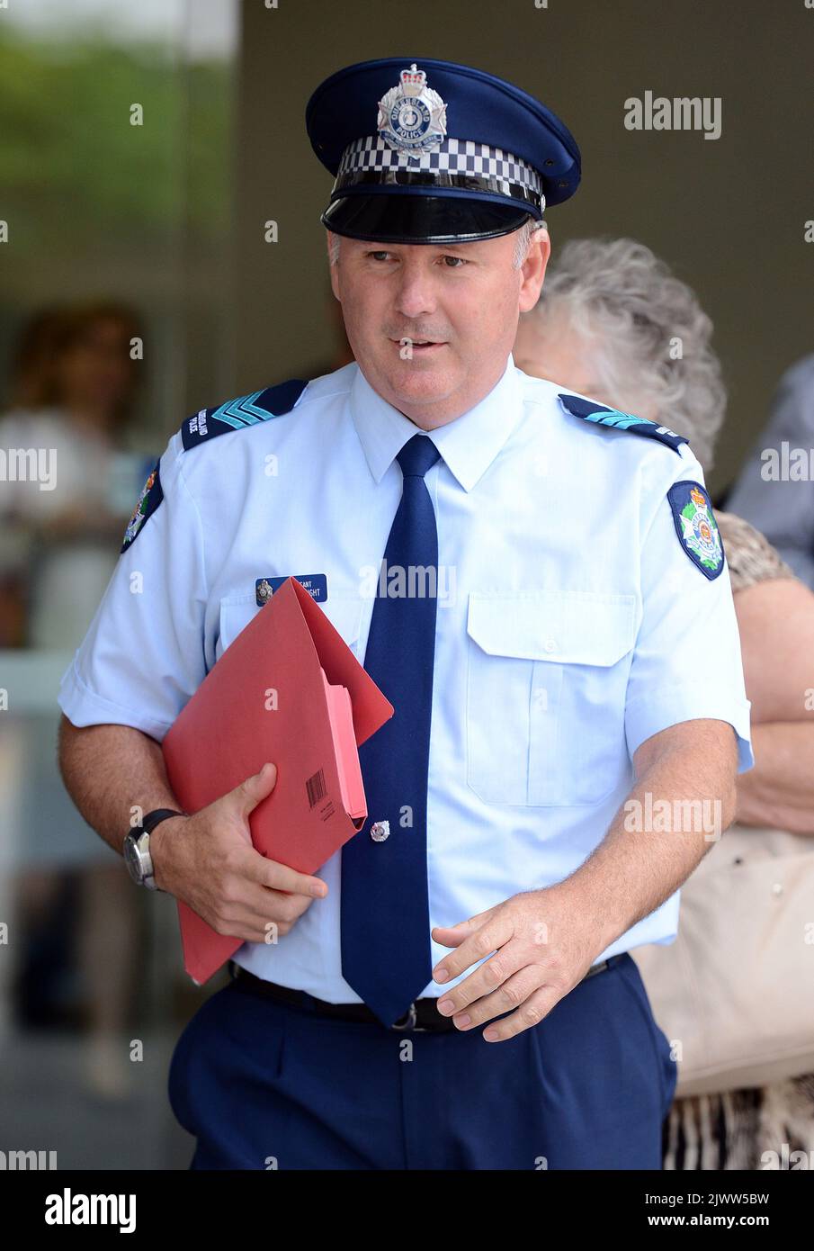 Sergeant Mark Wright leaves the Supreme Court in Brisbane, Monday, Feb ...