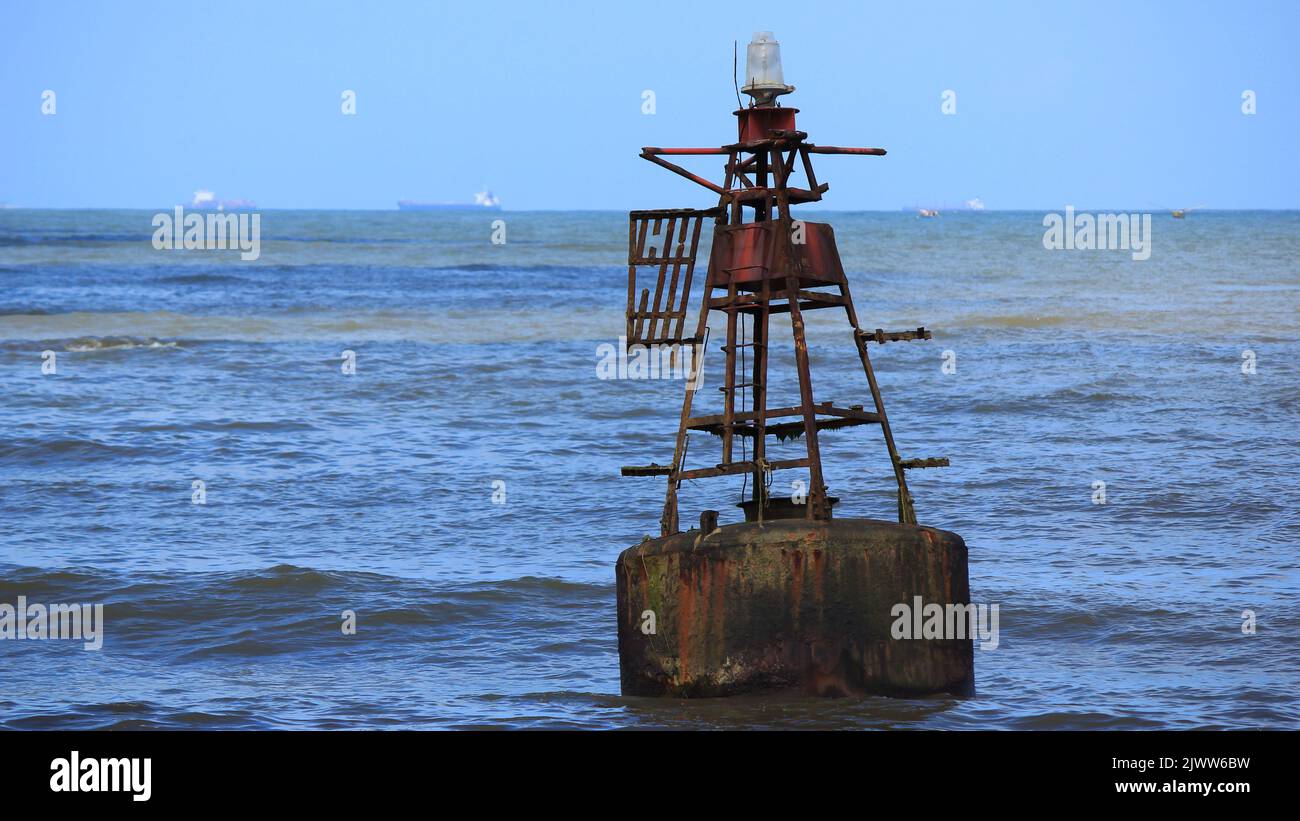 Rusted buoy near the srilankan Harbour Stock Photo - Alamy