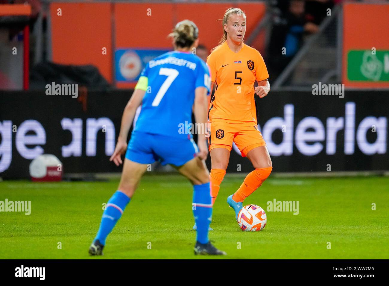 UTRECHT, NETHERLANDS - SEPTEMBER 6: Sara Bjork Gunnarsdottir of Iceland ...