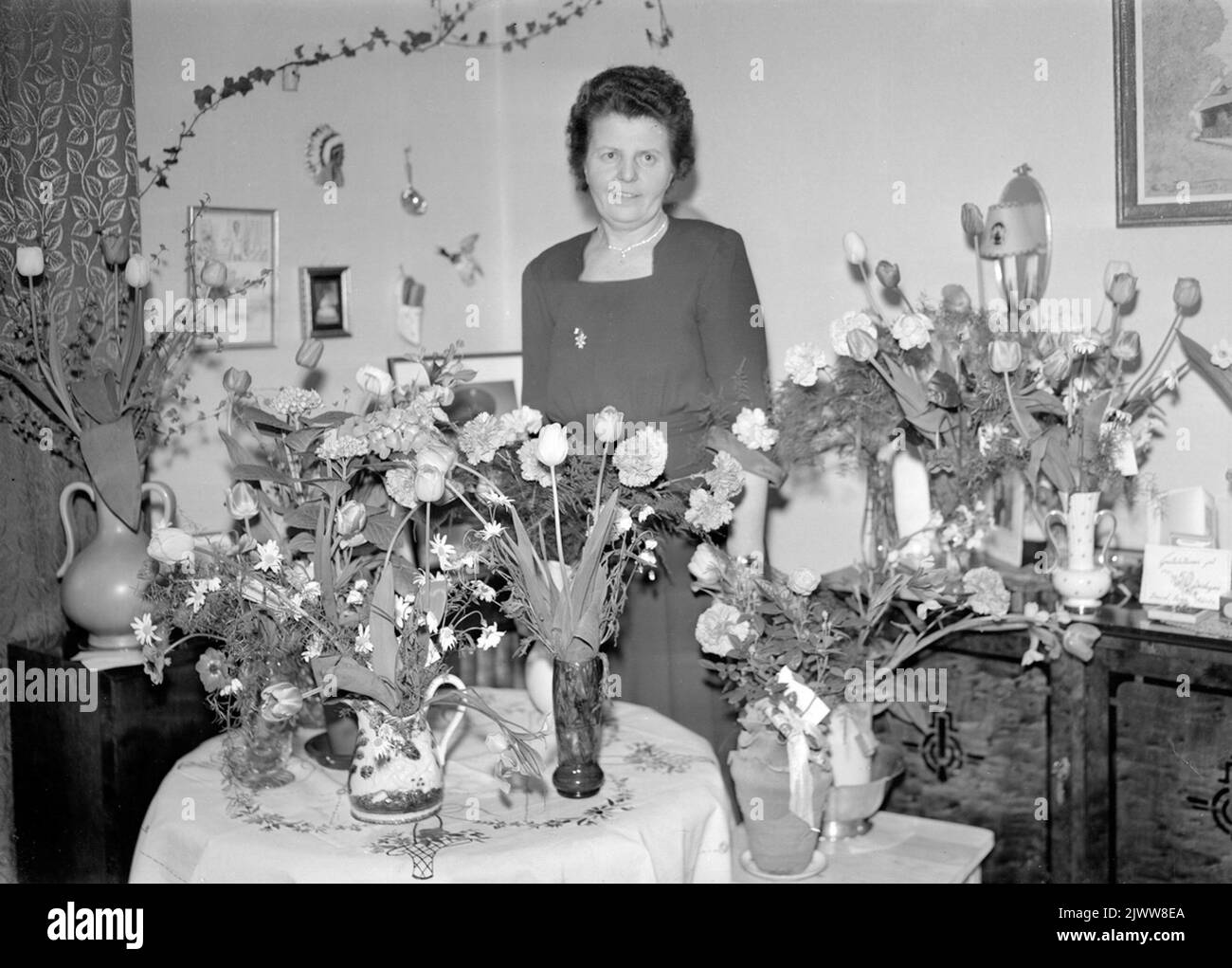 Mrs. Viklund, Nyvall. Photo in May 1949. Fru Viklund, Nyvall. Foto i ...