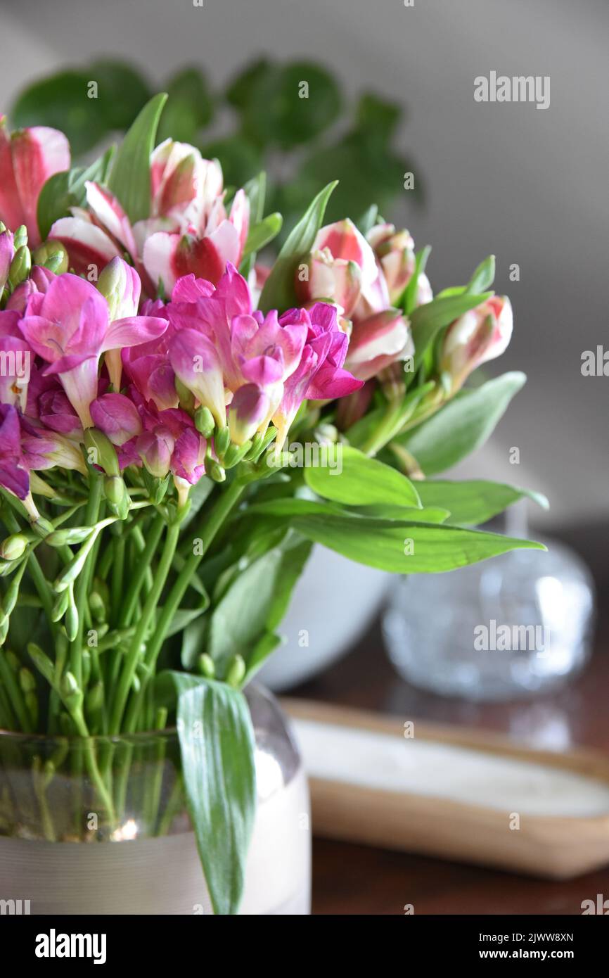 Variety of colorful flowers in a vace Stock Photo - Alamy