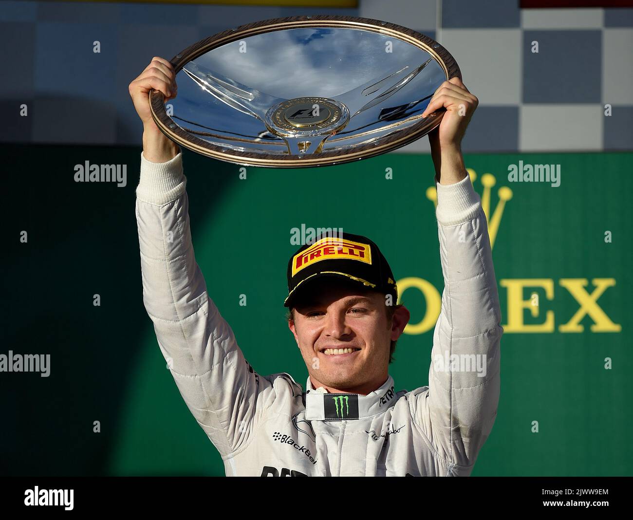 German Formula1 driver Nico Rosberg celebrates after winning the ...