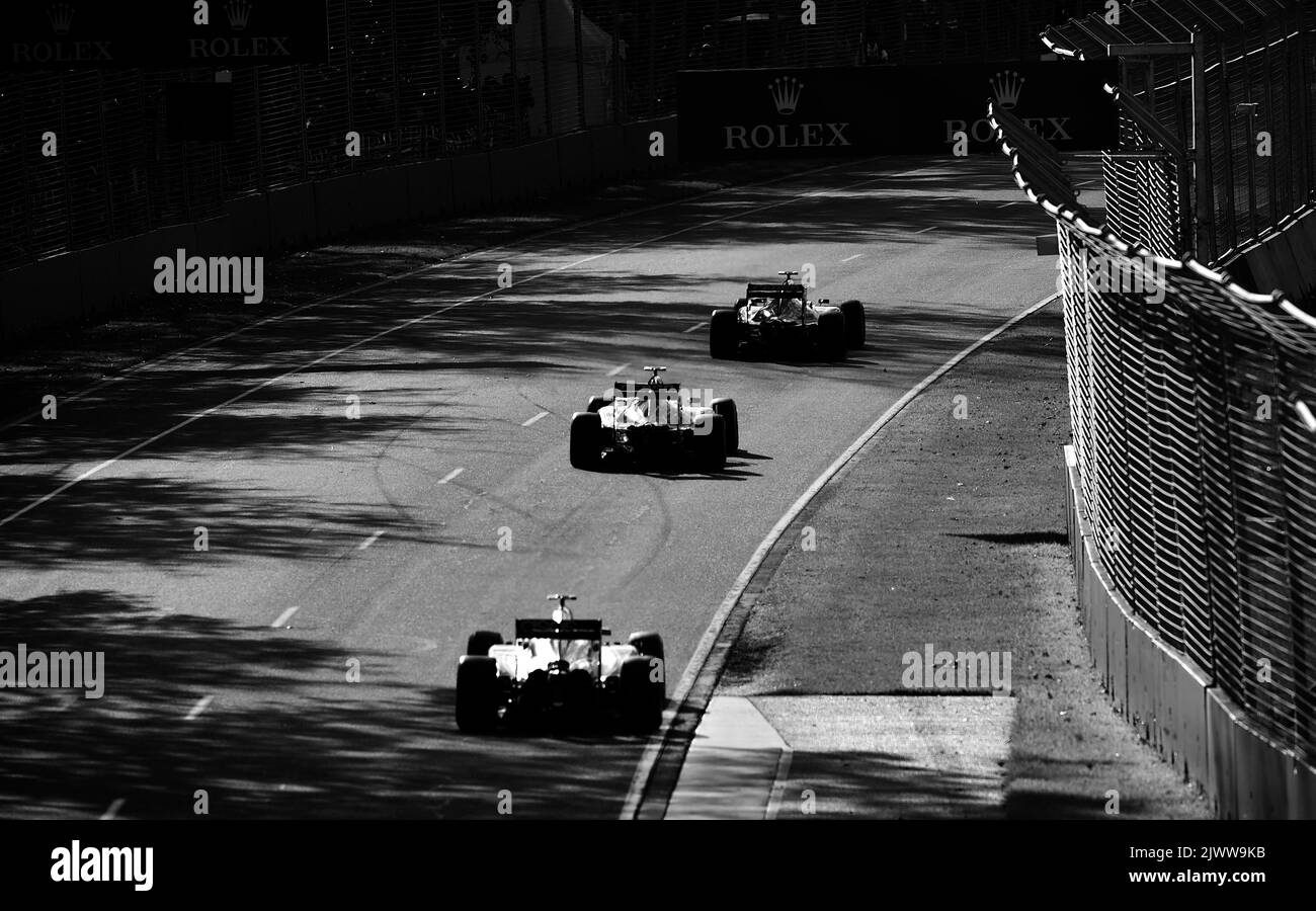 Formula 1 cars in action at the Australian F1 race, at Albert Park race ...