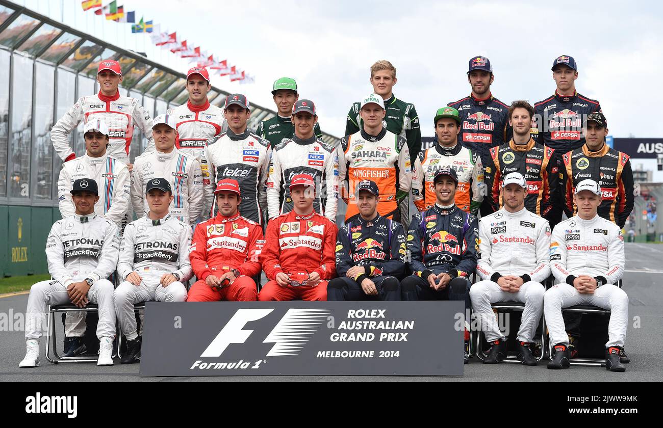 Drivers pose for the official photo before the start of the Australian ...