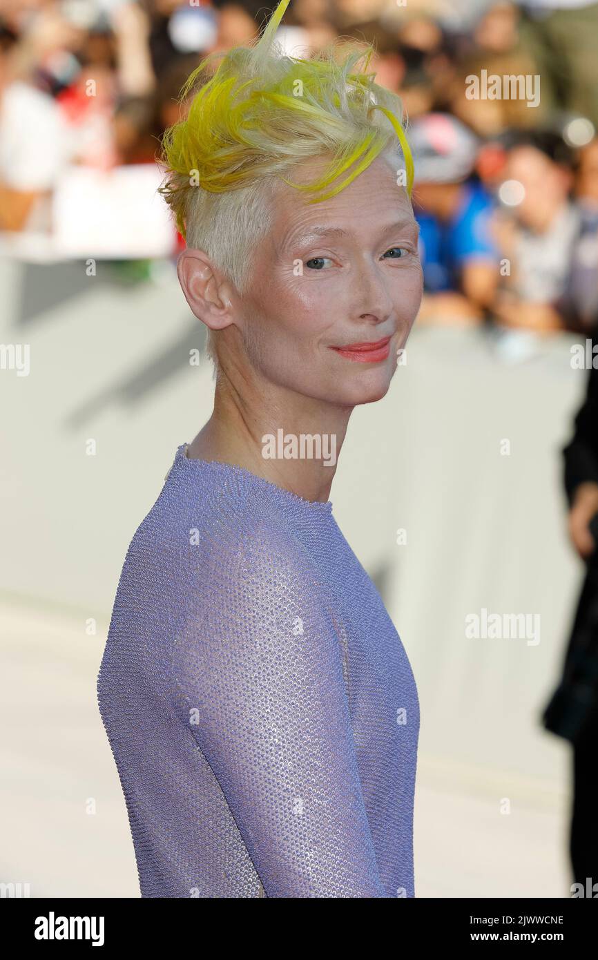 Tilda Swinton attends the premiere of 'The Eternal Daughter' during the ...