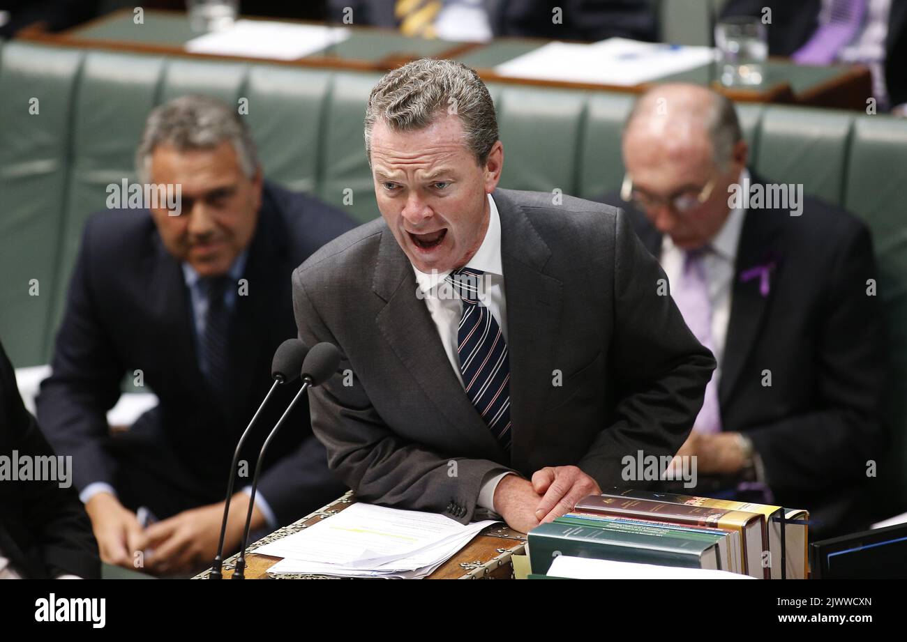 Leader of the House Christopher Pyne during House of Representatives ...