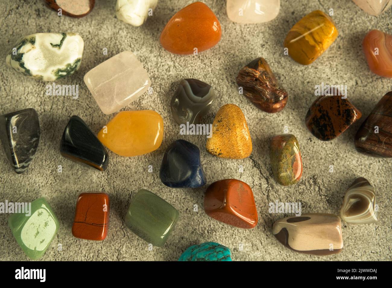 Collection of Semi Precious Gem Stones Stock Photo - Alamy