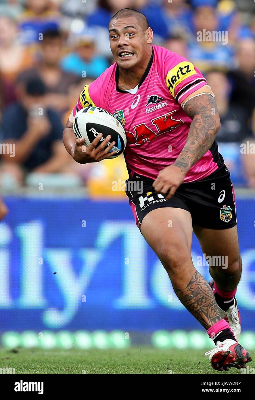 Sika Manu in action during NRL Rugby League round 4 the match between ...