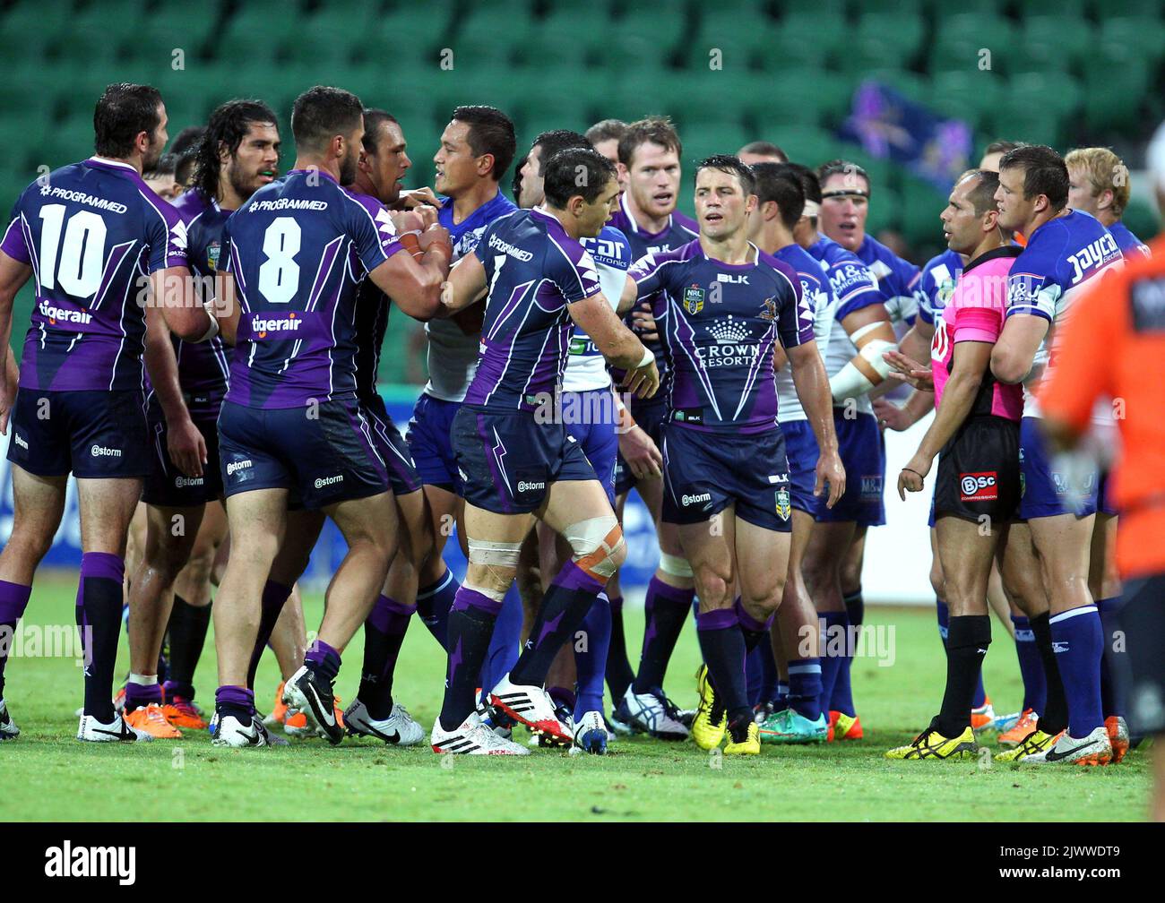 The boys light up during NRL Rugby League round 4 the match between ...