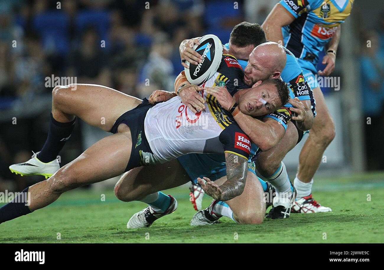 Tariq Sims almost shows what he's made of as he is tackled by Luke ...