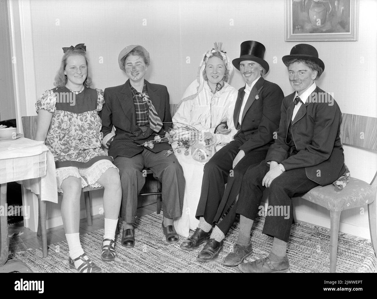 Möhippa, Rune Pettersson (?), Nyvall. Photo in November 1945. Möhippa ...