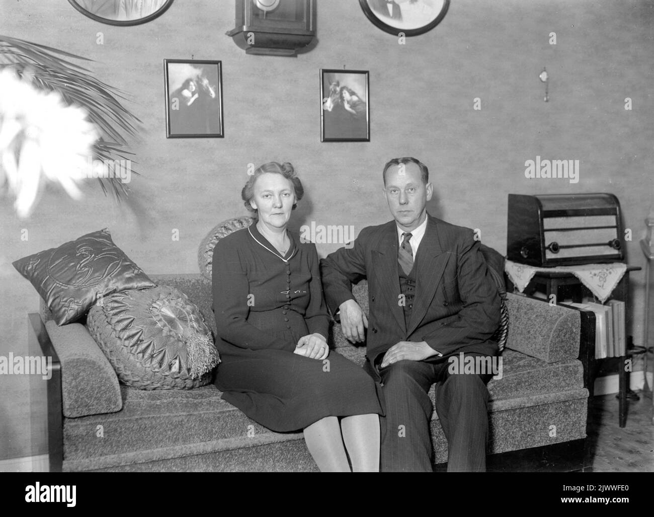Olle Olsson, 50 years, Storhagen, with Maka. Photo 1944. Olle Olsson ...