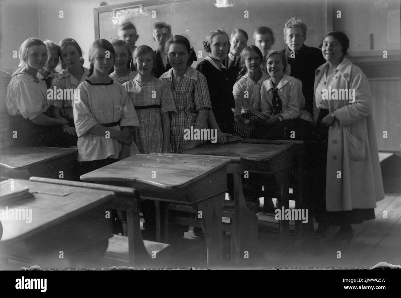 School class in classroom. Skolklass i klassrum Stock Photo - Alamy