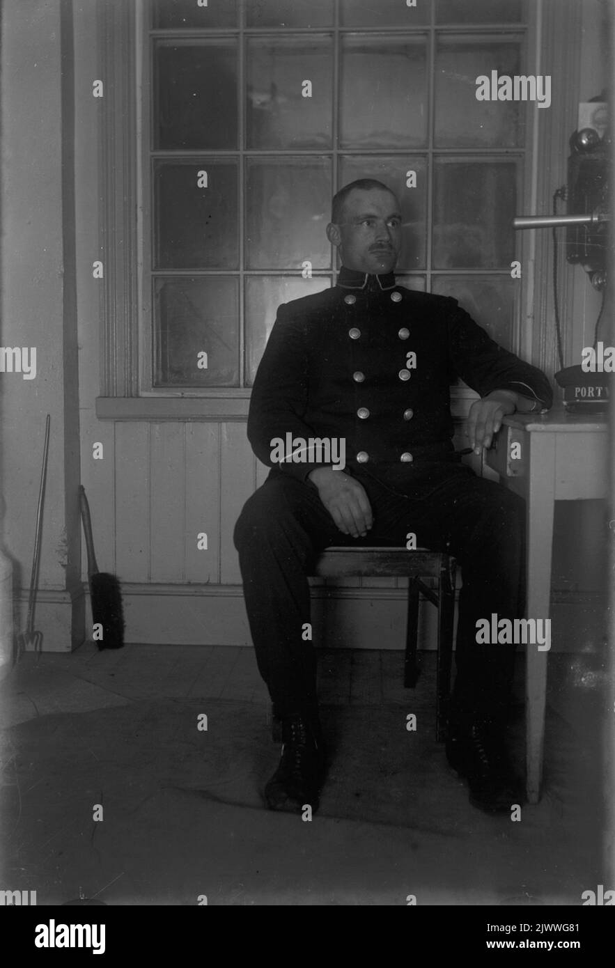 Guard telephone Black and White Stock Photos & Images - Alamy