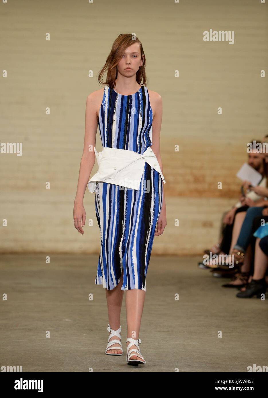 A model walks the runway during the Dion Lee show at Australian Fashion ...