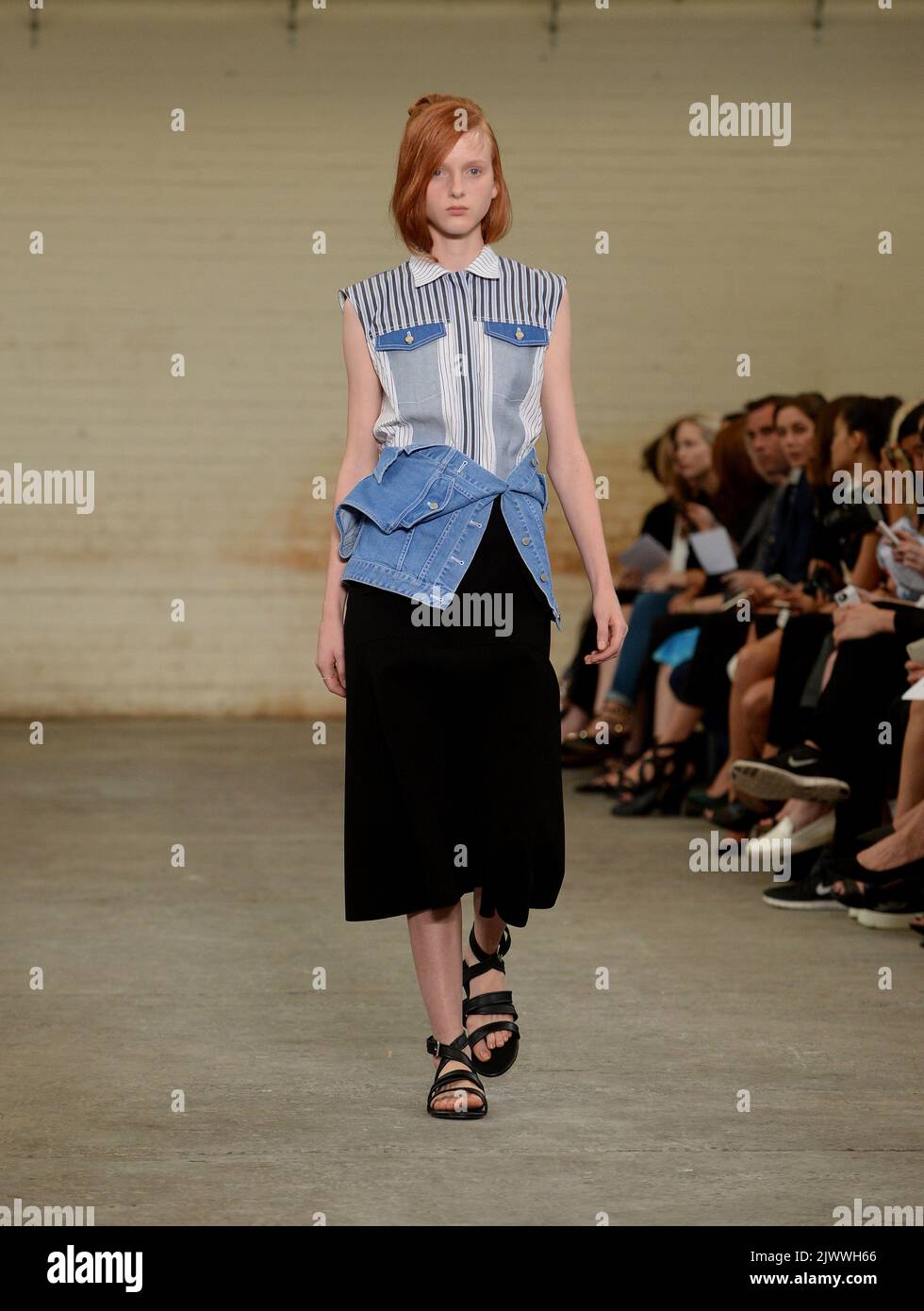 A model walks the runway during the Dion Lee show at Australian Fashion ...