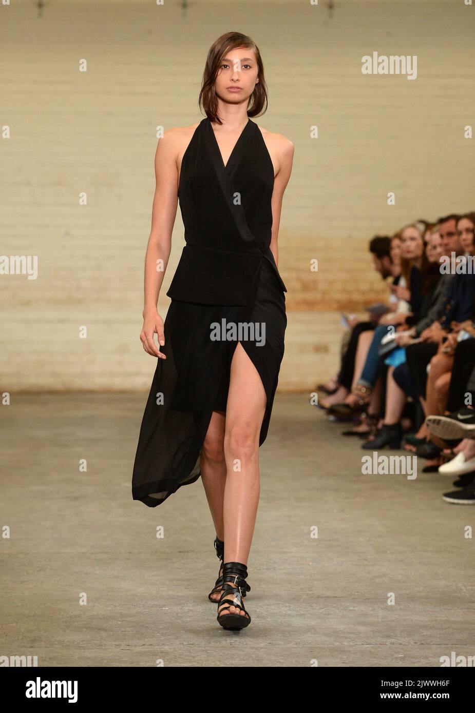 A model walks the runway during the Dion Lee show at Australian Fashion ...