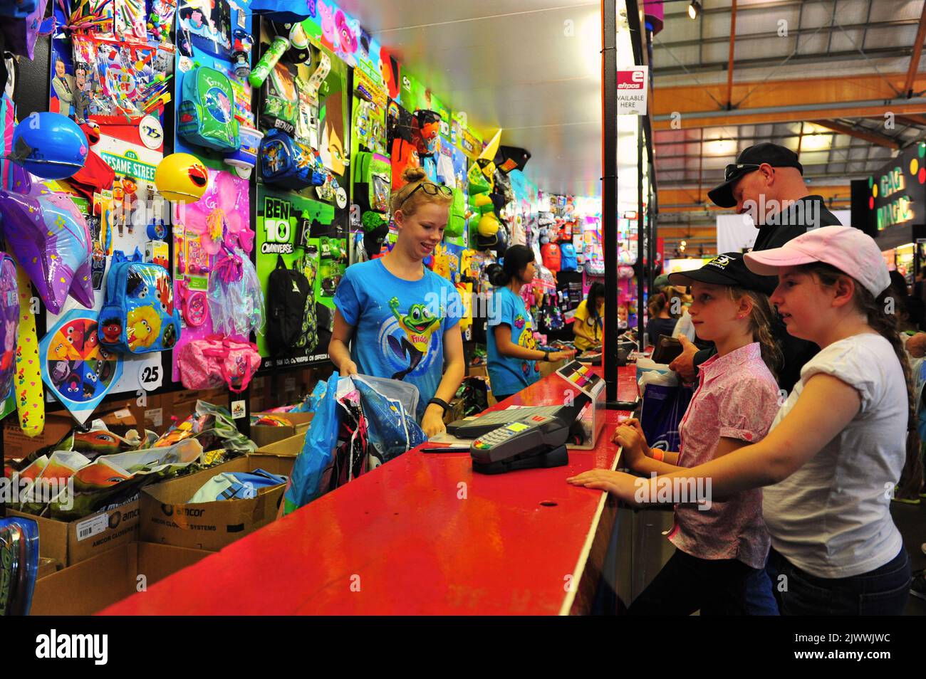 Children pick showbags at the Royal Easter Show in Sydney, Thursday ...