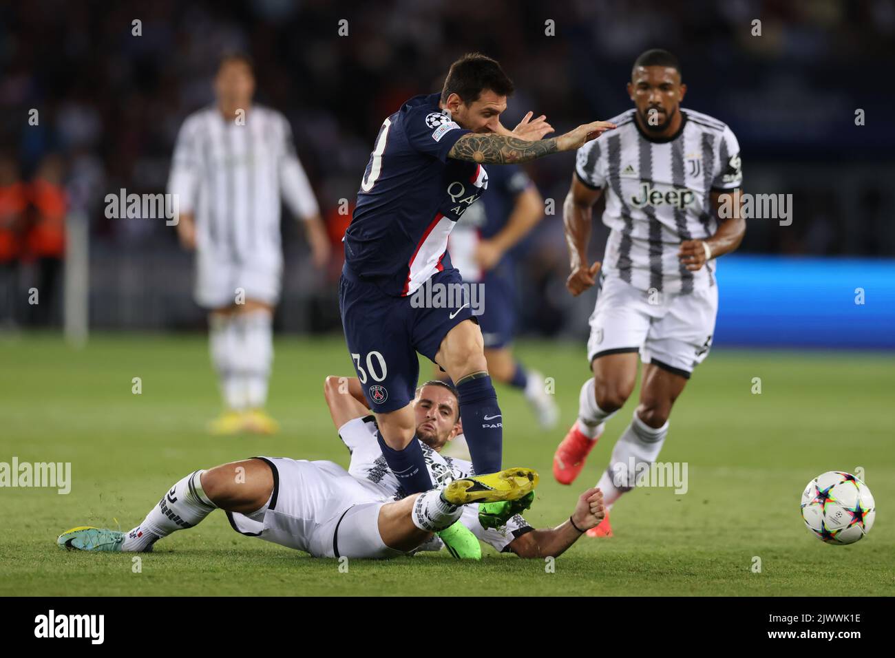 Paris, France. 6th Sep, 2022. Adrien Rabiot of Juventus challenges ...