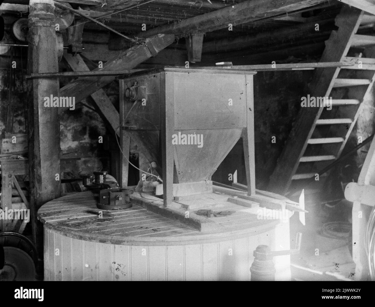 The mill with gray mill Kvarnen med gröpskvarn Stock Photo - Alamy