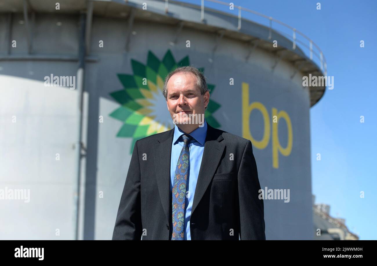 Tim Wall, Managing Director of the BP Bulwer Island Refinery poses for ...