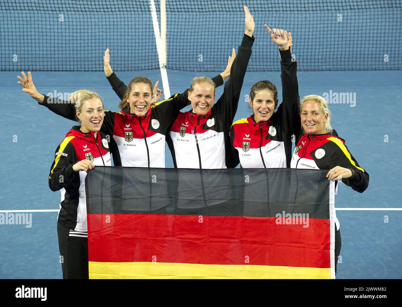 The German team L to R Angelique Kerber, Andrea Petkovic, Anna-Lena ...