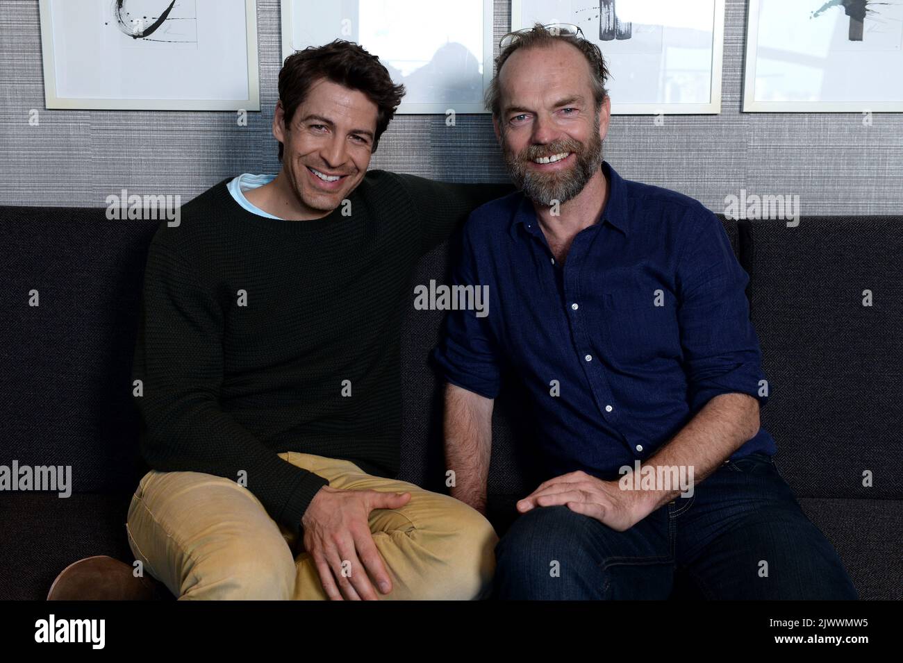 Actors Don Haney and Hugo Weaving pose for a photograph in Sydney ...