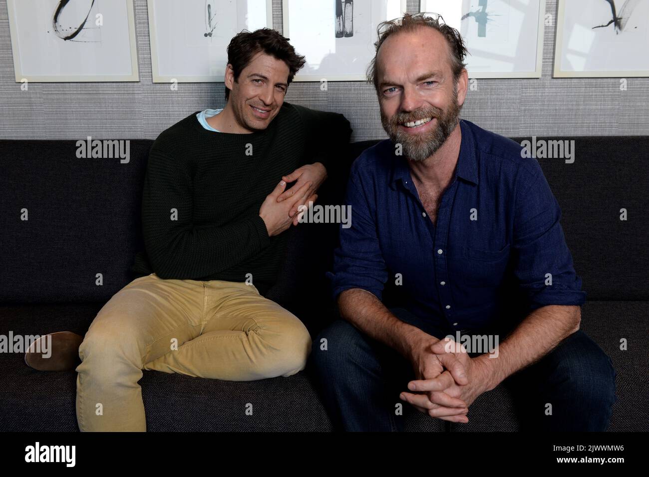 Actors Don Haney and Hugo Weaving pose for a photograph in Sydney ...