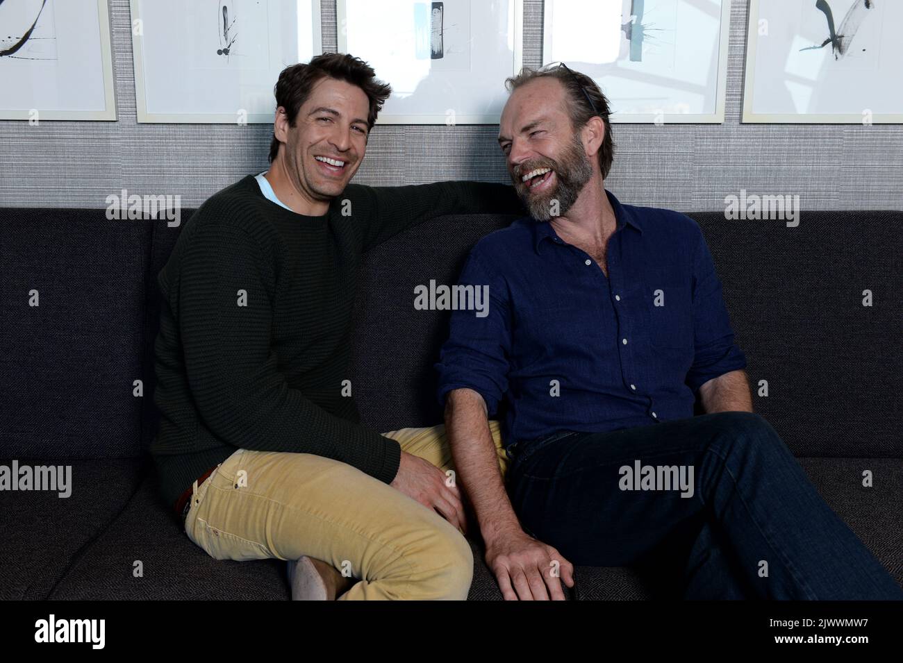 Actors Don Haney and Hugo Weaving pose for a photograph in Sydney ...