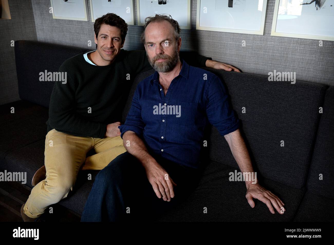 Actors Don Haney and Hugo Weaving pose for a photograph in Sydney ...